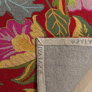 SAFAVIEH Jardin Collection 8' x 10' Red / Multi JAR951A Handmade Floral Premium Wool Area Rug