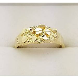 10k Yellow Gold Nugget Ring For Women
