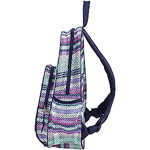 Eastsport Mesh Backpack With Adjustable Padded Shoulder Straps, Blue/Candy Stripe One Size