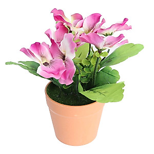 Garneck Faux Plants Artificial Plants Orchid Pots Outdoor Decor Outdoor Plants Flower Pots Potted Flowers Artificial Orchid Potted Plants Office Purple Artificial Flower Mini