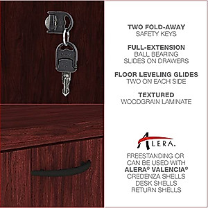 Alera Valencia Series 35-Inch by 22 by 29-1/2-Inch 2-Drawer Lateral File, Mahogany