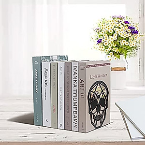 2 Pairs Black Skull Design Bookend Metal Book Ends, Heavy Duty Bookends for Shelves Desk, Skull Book Shelf Holder for Heavy Books, Decorative Desktop Organizer Home Office