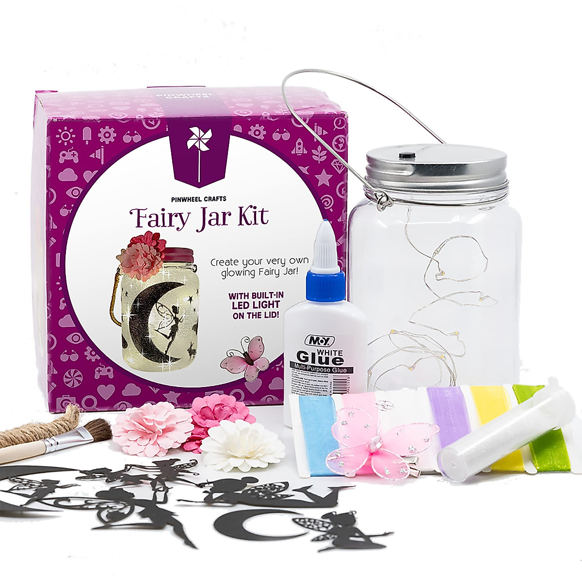 Fairy Jar Kit & Flower Pot Kit Bundle -Fun DIY Arts and Crafts Project for Kids Ages 6 7 8 9 10 11 12 - Great Gifts for All Occasions