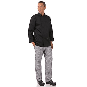 Chef Works Unisex Bastille Chef Coat, Black, Medium
