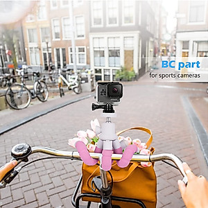 UBeesize Tripod A Pink Phone Tripod, Portable and Flexible Tripod with Wireless Remote and Clip, Cell Phone Tripod Stand for Video Recording (Pink)