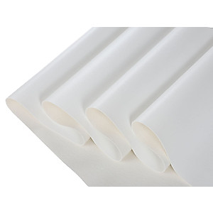 CDY Solid Color White Faux Leather Sheets 13.8"X53" Smooth PU Synthetic Leather Roll Perfect for Crafts Handbags Wallets Jewelry Earrings Bows Making (White)