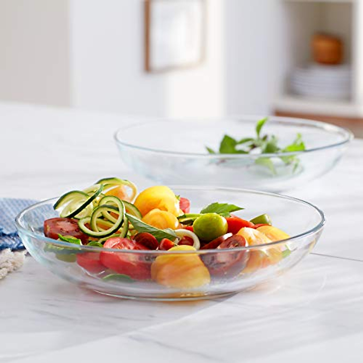 Libbey Selene Glass Serving Bowls, 12-inch, Set of 2