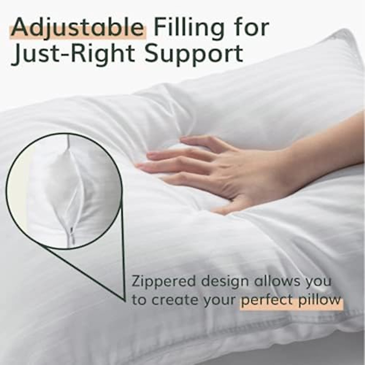 Premium King Size Bed Pillows - Set of 2, 20"x36", Cooling Hotel Quality, Down Alternative, Medium Firm Support, Ideal Gift for Back & Side Sleepers