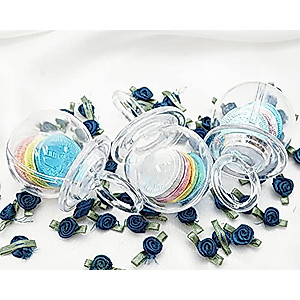 Lassos Boutique Fillable Baby Shower Pacifier Candy Favor Box, Birthday Party Table Decoration, Clear Transparent 24 Pack