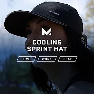 MISSION Cooling Sprint Hat, Black - Unisex Running Hat for Men & Women - Lightweight, Flexible Fit - Cools Up to 2 Hours - UPF 50 Sun Protection - Machine Washable