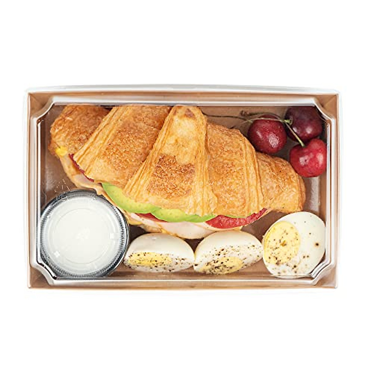 Restaurantware Matsuri Vision 8 x 5 x 1.5 Inch Medium Sushi Trays 100 Greaseproof Sushi Packaging Boxes - Lids Sold Separately Disposable Kraft Paper Sushi Containers For Entrees Or Desserts