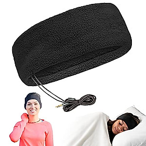 CozyPhones Fleece Sleep Headphones - Over Ear Headphones from Ultra Thin Earphones for Side Sleepers, Meditation, Running, Laptop, and Phone - Black