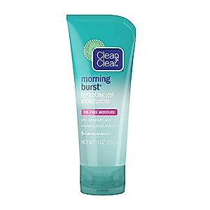 Clean & Clear Morning Burst Hydrating Gel Face Moisturizer with Cucumber & Green Mango Extract, Oil-Free Daily Facial Moisturizer for Acne-Prone Skin Care, Non-Greasy & Non-Comedogenic, 3 oz