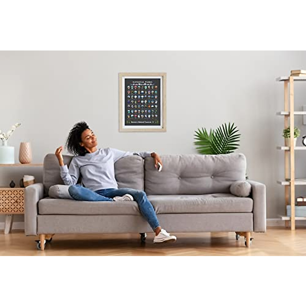 National Parks Scratch Off Map of United States Poster [Charcoal Grey], ALL 63 Parks, US Travel Map Print, USA Gift for Travelers Road Trip Adventure Journal, Fits 12”x16” frame by Bright Standards