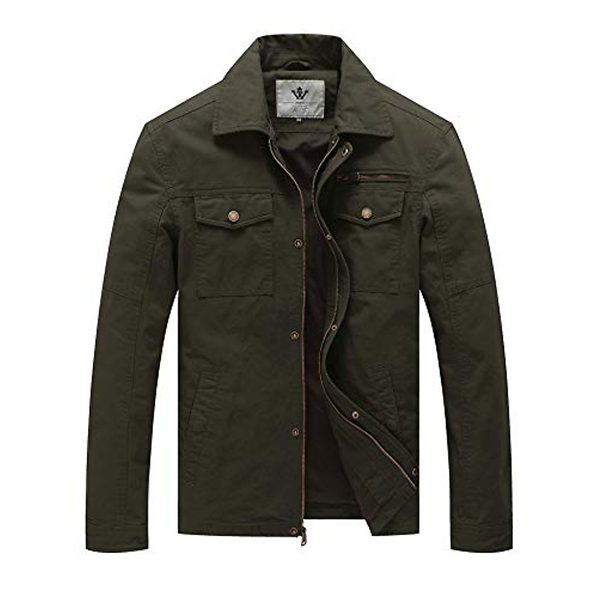 WenVen Men's Casual Tactical Barn Coat Jacket (Army Green, M)
