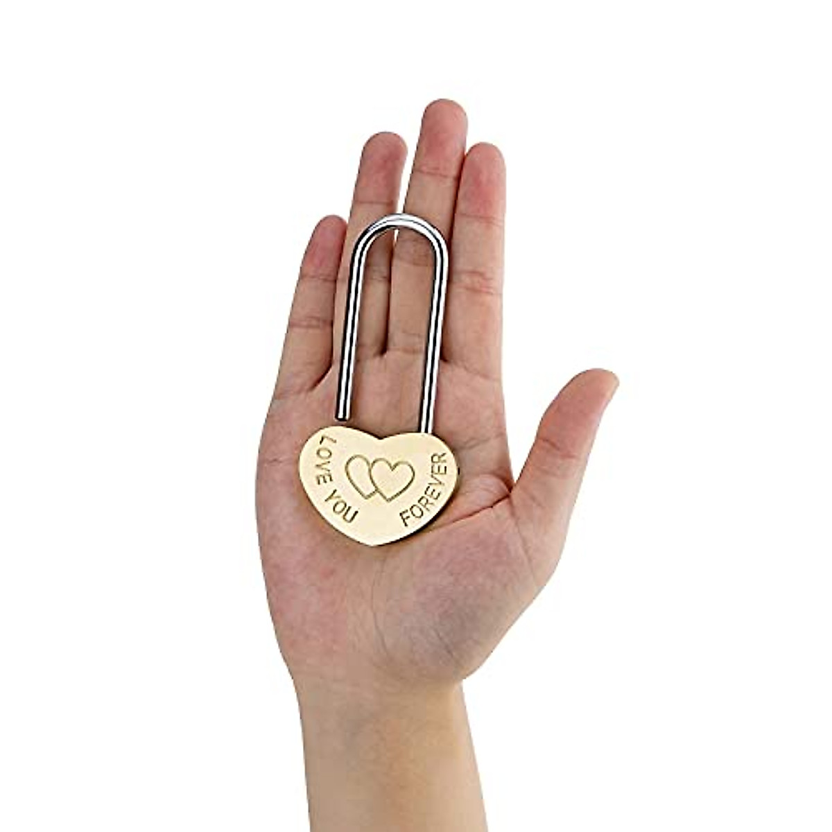 VerRich 3.5" 50mm Love Lock Single Heart Shaped Padlock Love You Forever for Lovers Wedding, Bridge,Paris,Anniversary(NO Key)