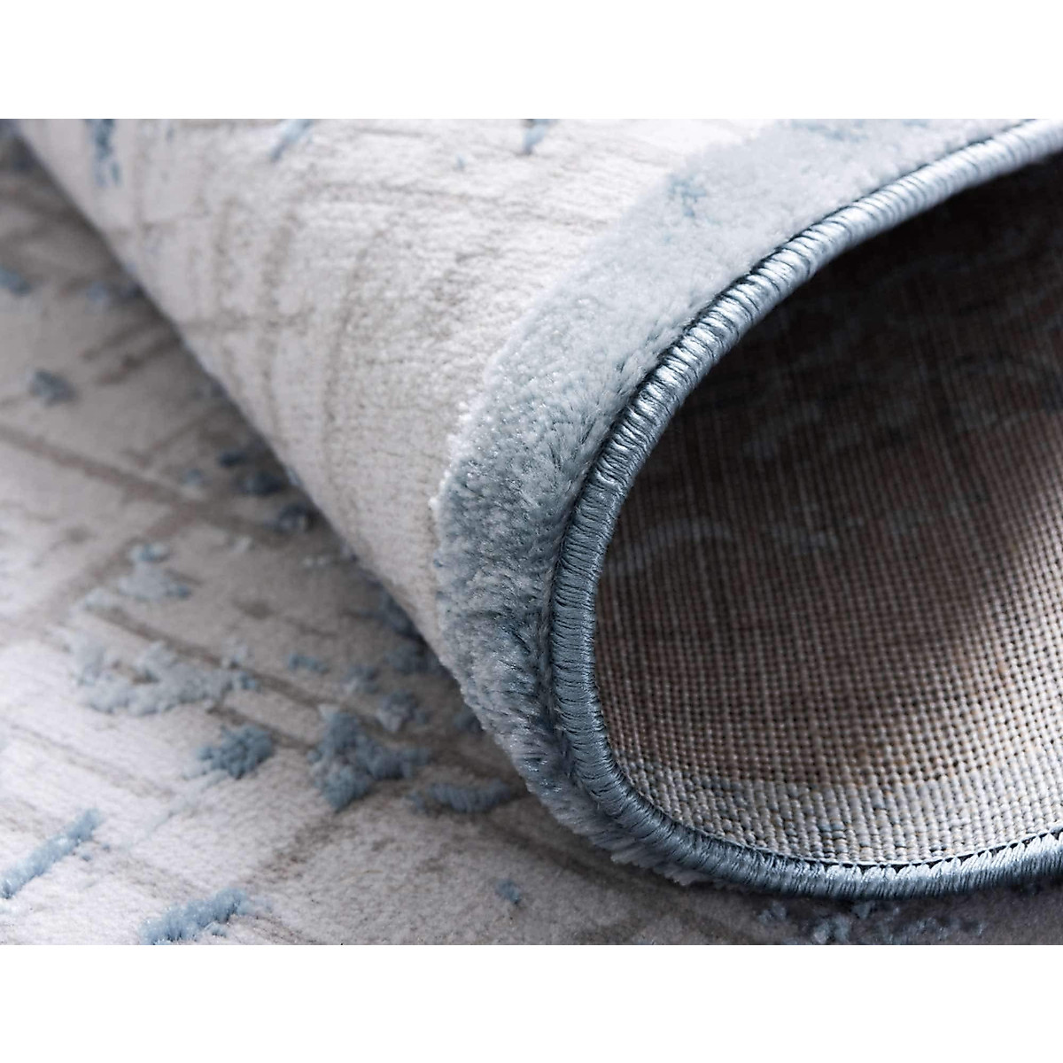 Unique Loom Aberdeen Collection Area Rug - Stanhope (4' 1" x 6' 1" Rectangle, Blue/ Gray)