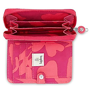 Kipling Women's Money Love, RFID Anti-Hacker Technology, Zip Closure Wallet, Coral Print