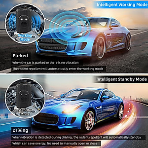 Rodent Deterrent for Cars,2 Pack Car Rodent Repellent Under Hood with Ultrasonic and Strobe Light to Keep Rodents Squirrels Out of Car,Battery Operated Rodent Repellent for Car Engines RV Garage