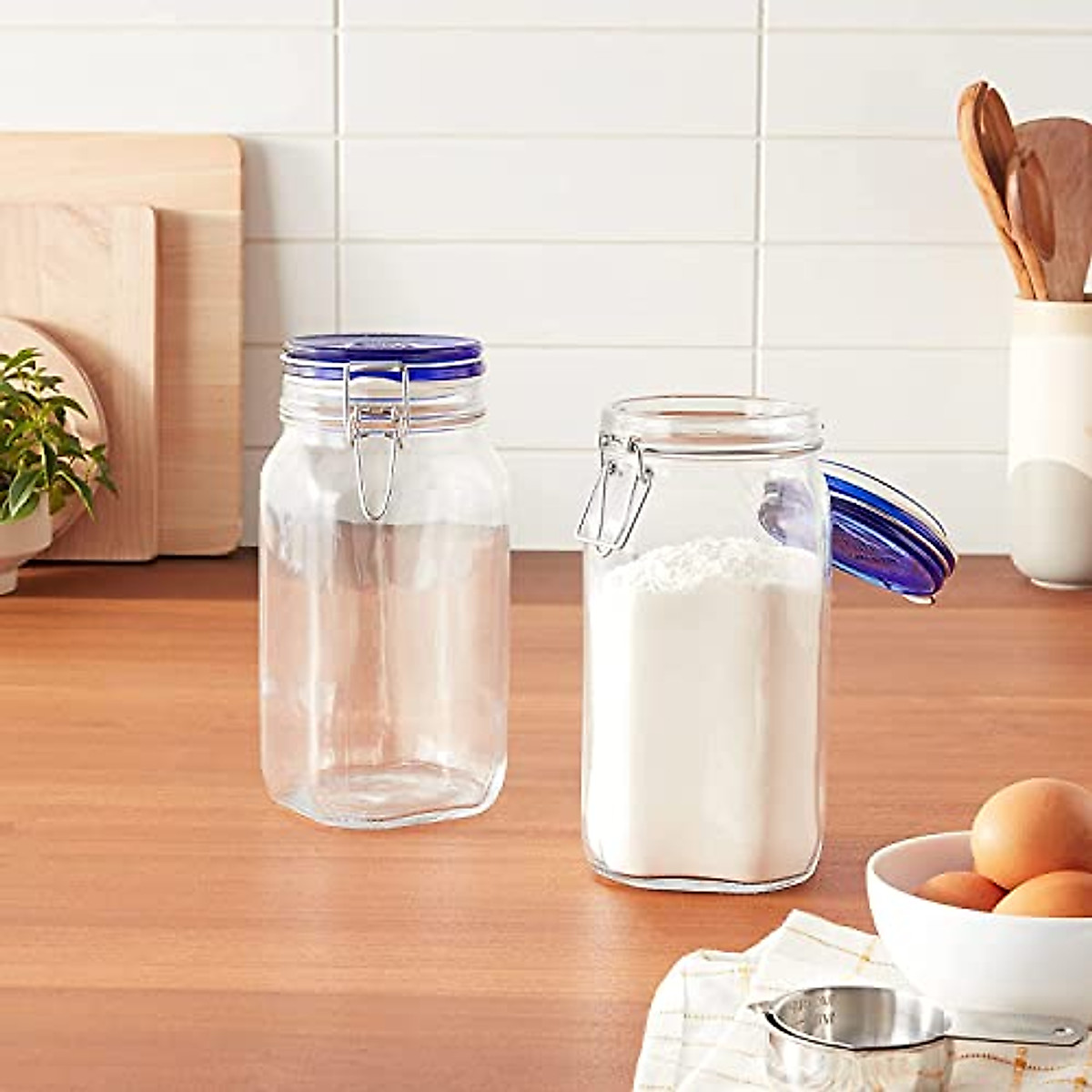 Bormioli Rocco Fido Jar - 1.5 Liter (50.75 oz.) - Blue Lid