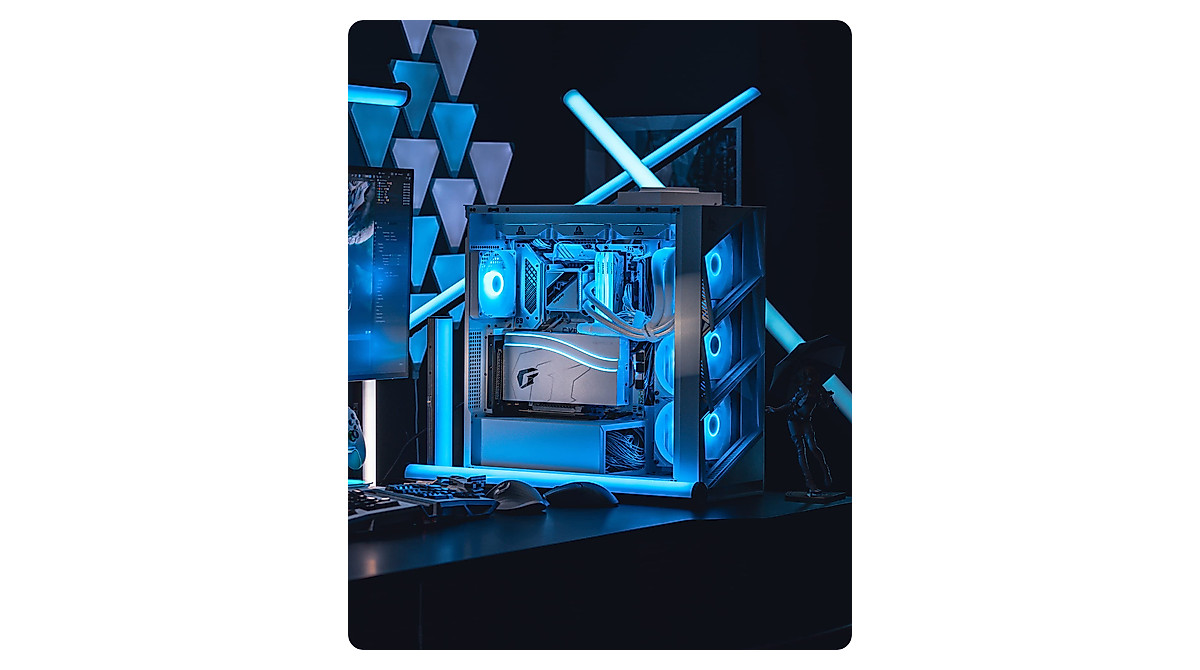 Segotep T3 Black Mid-Tower Gaming PC Case with Dual 360mm Radiators