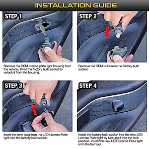 VIPMOTOZ Full LED License Plate Light For Cadillac Escalade Chevy Silverado 1500 2500 3500 Suburban Tahoe GMC Sierra 1500 2500 3500 Yukon XL Tag Lamp Assembly Replacement