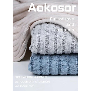 Aokosor Womens Tunic Sweaters to Wear with Leggings Long Sleeve Shirts V Neck Pink M Trendy Clearance
