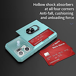 Asuwish Phone Case for Oppo Find X5 Pro 5G Cover Credit Slim Ring Card Holder Stand Cell Accessories FindX5Pro 5X Pro 5XPro X5Pro PFEM10 CPH2305 PFFM20 Women Men Green