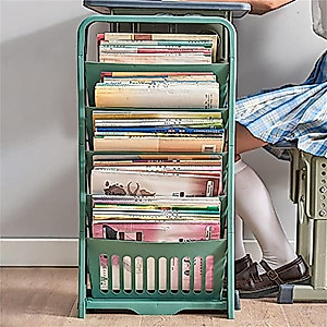 EYHLKM 5 Layers Book Storage Rack Books Magazines Newspaper Convenient Space-Saving Bookshelf