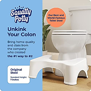 Squatty Potty The Original Bathroom Toilet Stool, 7 Inch height, White
