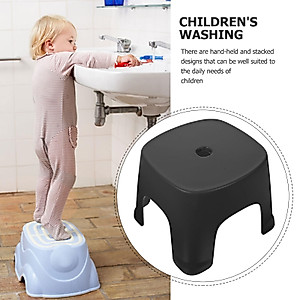 STOBAZA Step Stool for Kids Plastic Step Ladder Compact Foot Stool Foldable Step Riser for Adults Kitchen Bathroom Living Room Black - 8.06X7.66X6.29in