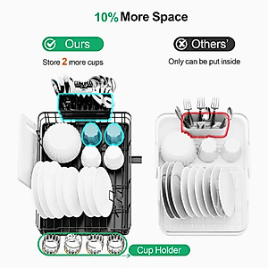 GSlife 2 in Set of Dish Drying Rack and Sink Caddy - Dish Rack for Kitchen Counter with Slots, Utensil Holder, Cup Holder, Cutting Board Holder, Black