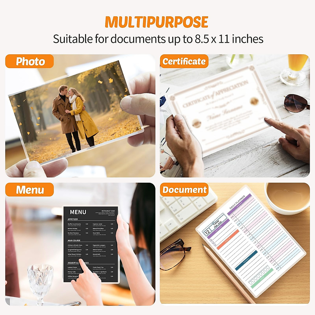 Lamtetur Thermal Laminating Pouches 9" x 11.5" Inches,3-Mil 100/200Pack,Laminator Sheets,Letter Size ,Clear (3MIL-200sheets)