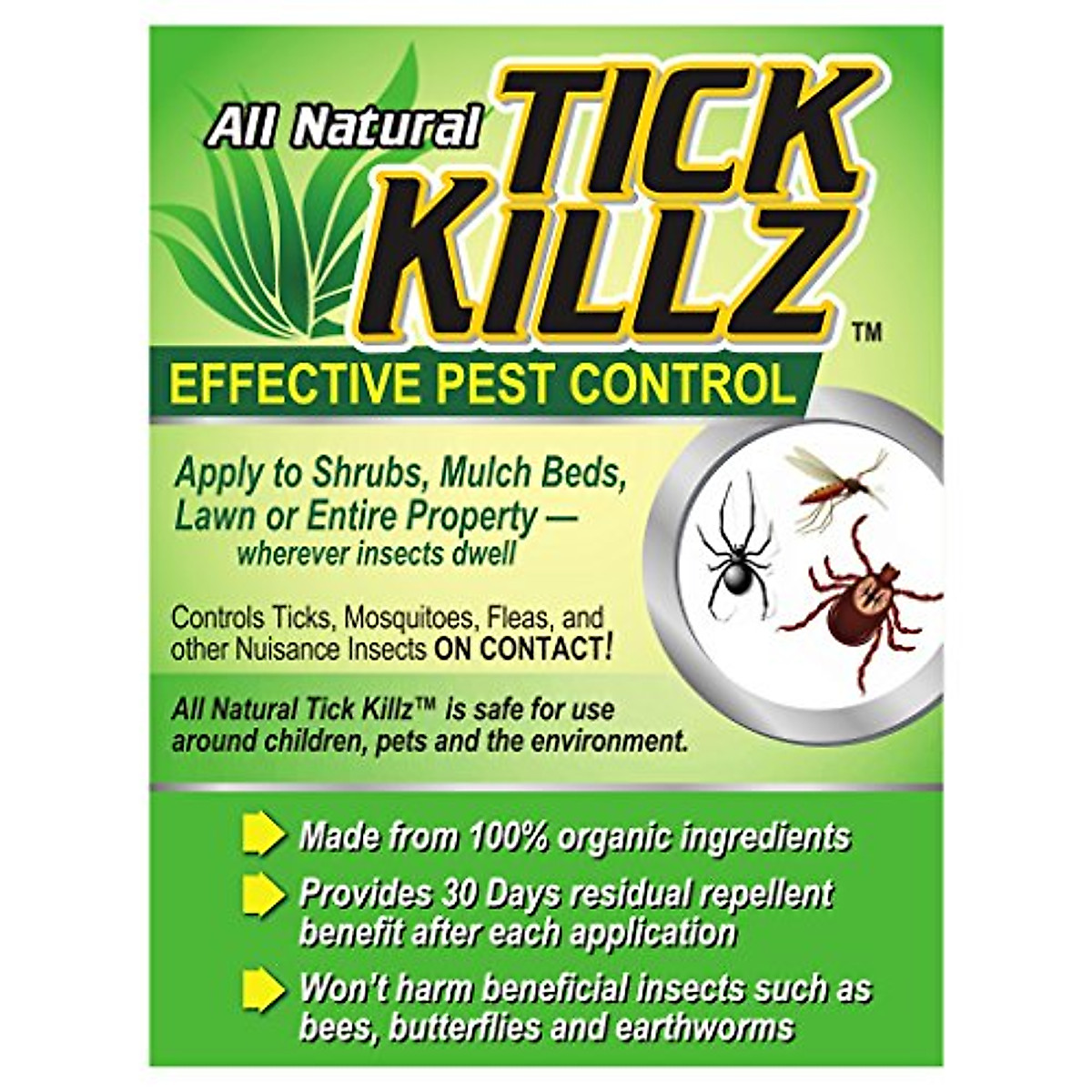 Tick Killz All Natural Bug Killer Insect Repellent Pest Control Concentrate 64 Ounce