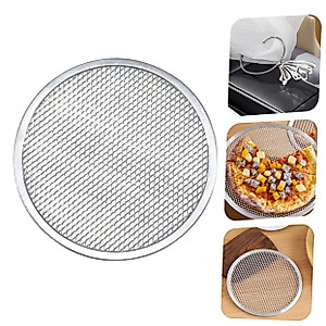 Mobestech Round Grill Pan Non- Sticky Pizza Nonstick Bakeware Pizza Wire Mesh Rack Pizza Bakeware Pizza Mesh Screen Round Baking Pan Pizza Baking Plate Aluminum With Hole Cookie Plate