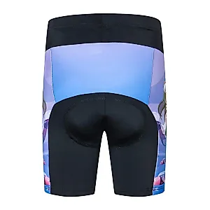 Children Cycling Bike Shorts Kid Cartoon Bicycle Riding Half Pants 3D Gel Padded Cycle Wear Tights for Girl Blue Fairy Size M
