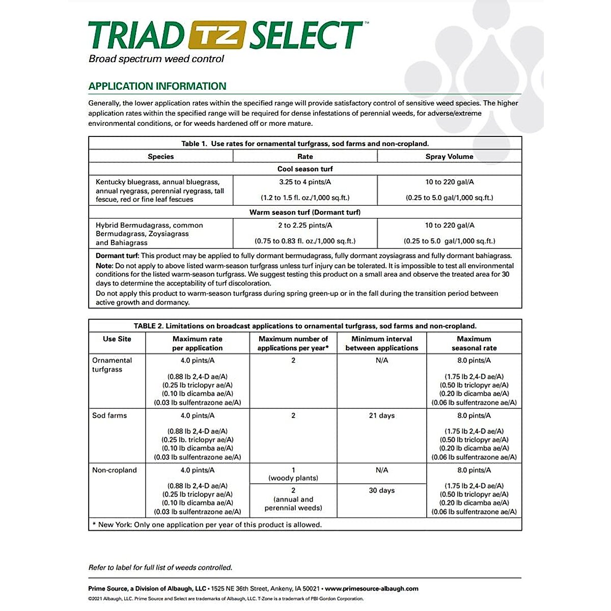 Select Source Triad TZ | 4-Way Combination Herbicide (Compare to T Zone) | Dependable Post-Emergent Broadleaf Weed Control (Quart)