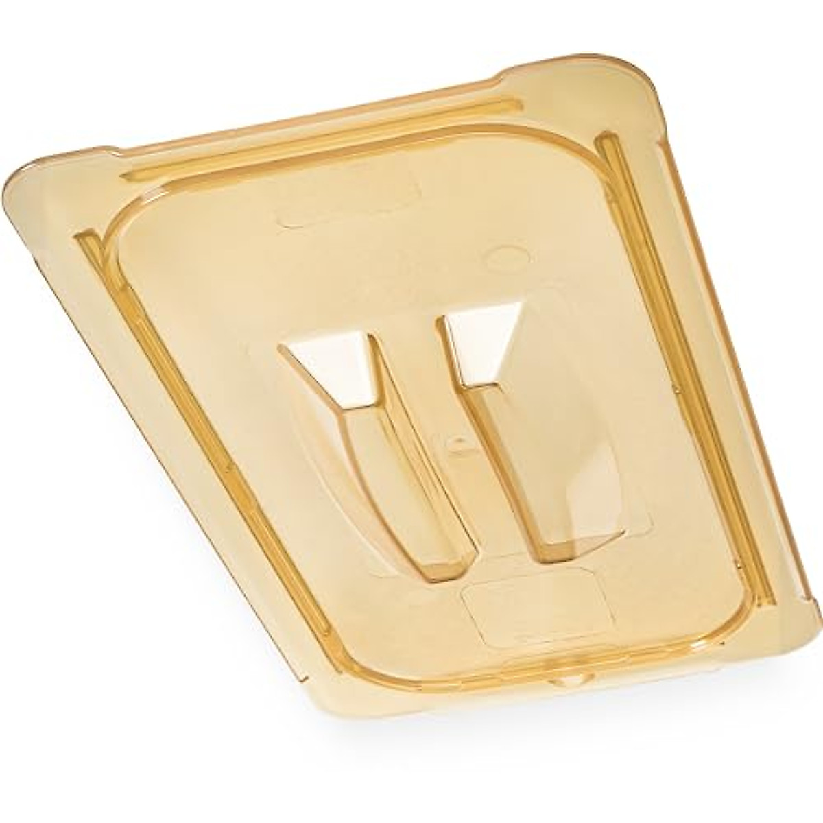 Carlisle FoodService Products Storplus 1/3 Size High Heat Food Pan Lid with Molded Handle for Catering, Buffets, Restaurants, High Heat Plastic, Amber