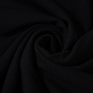 Stretchy Waffle Fabric by The Yard Waffle Knit Polyester Stretch Spandex 60 inches Wide - Solid Colors - 1 Yard (Black)
