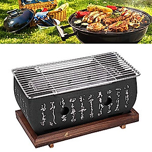 Barbecue Grill, Aluminium Alloy Japanese Style BBQ Grill Portable Camping Grill Stove Independent Charcoal Plate Easy to Clean Barbecue Charcoal Grill for Outdoor Camping Hiking Picnics