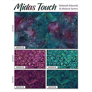 Northcott Midas Touch 30" Multi Texture Panel W/Metallic Gold Teal/Green