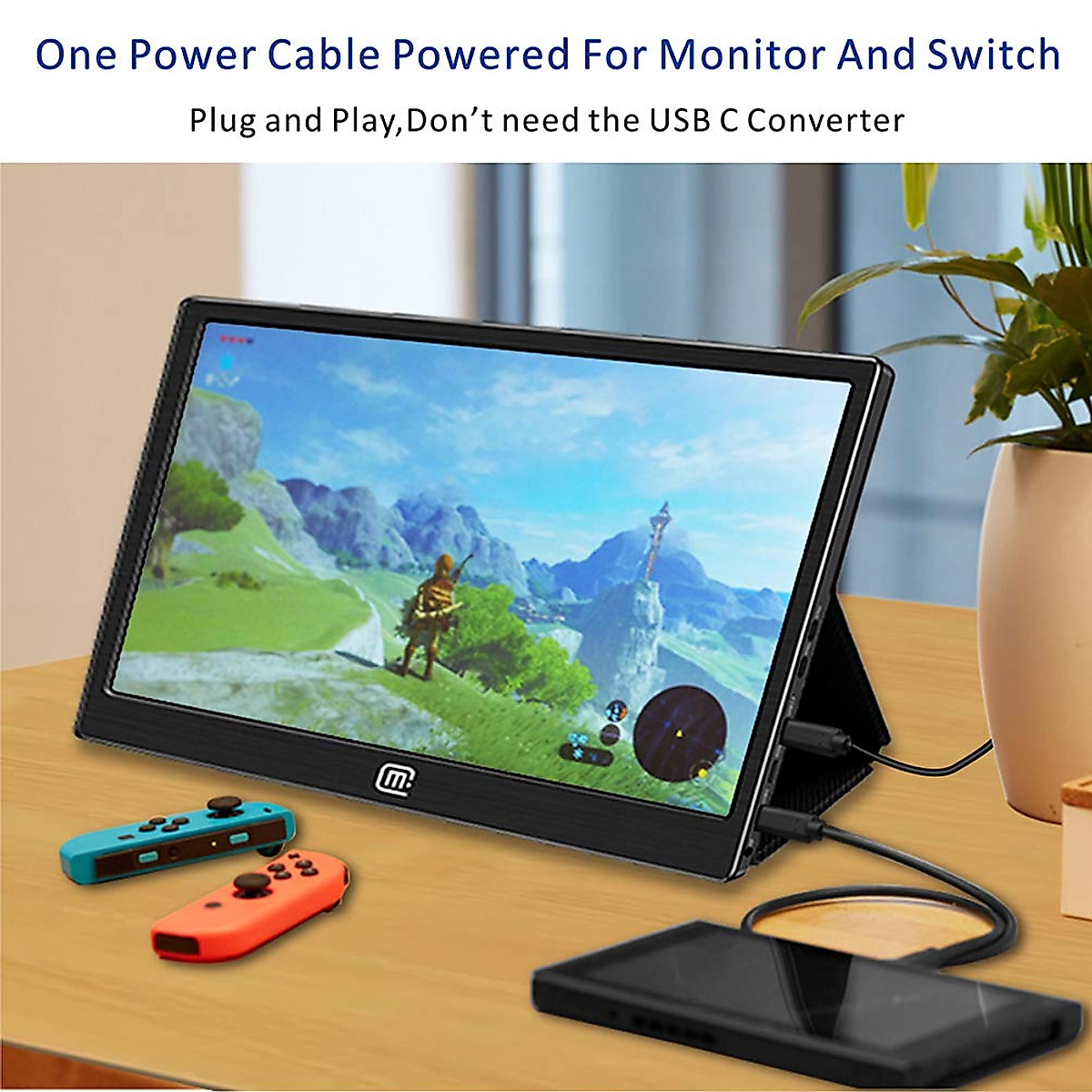 Portable Gaming Monitor for Nintendo Switch,13.3 Inch 1080p IPS Display,HDR USB C/Hdmi Video Input with Stand Case,Compatible with PS4 Xbox One and MacBook Matebook Surface Laptop Pc and More