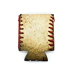 ZipSip NONMAGNET - Adjustable All-In-One Coozie with Zippers for Cans, Bottles, Slim Cans, Pint Glasses, Party Cups, Coffee – Can Cooler - Insolated Neoprene Sleeve - Baseball, Medium