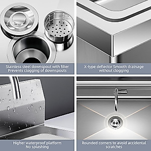 Stainless utility sink freestanding outdoor with hose hook up kitchen single stainless Sinks(20Inch)