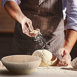 JZSMY 8Pack 8inch Round Sourdough Banneton Proofing Basket Covers, Natural Rattan, Cotton, 8 Pieces