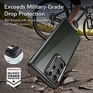 ESR for Samsung Galaxy S23 Ultra Case, S23 Ultra Phone Case with Frame, Built-in Camera Ring Stand, Exceeds Military-Grade Protection, Case for Samsung S23 Ultra, Shock Armor Kickstand, Clear Black