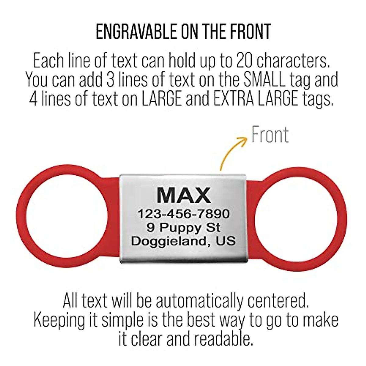 Slide On Pet Tag ID - Silent Custom Dog Tags - Name Tags Personalized - No Jingle Slide On Cat Tag ID - Engraved Collars