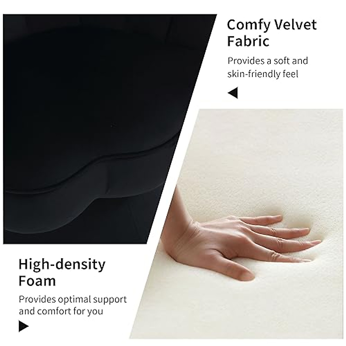 Sudwesto 360 Degree Swivel Barrel Chair, Velvet Upholstered Armchair, Round Accent Sofa Chair with Shell Back Design and Nailhead Trim, Swivel Club Chair for Living Room, Bedroom (Black)