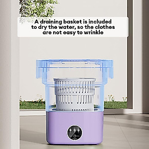 Nidouillet 11L portable washing machine, mini washing machine for underwear and baby clothes,Comes with a drain basket and drainpipe for apartments, dormitories, hotels, and outdoor camping