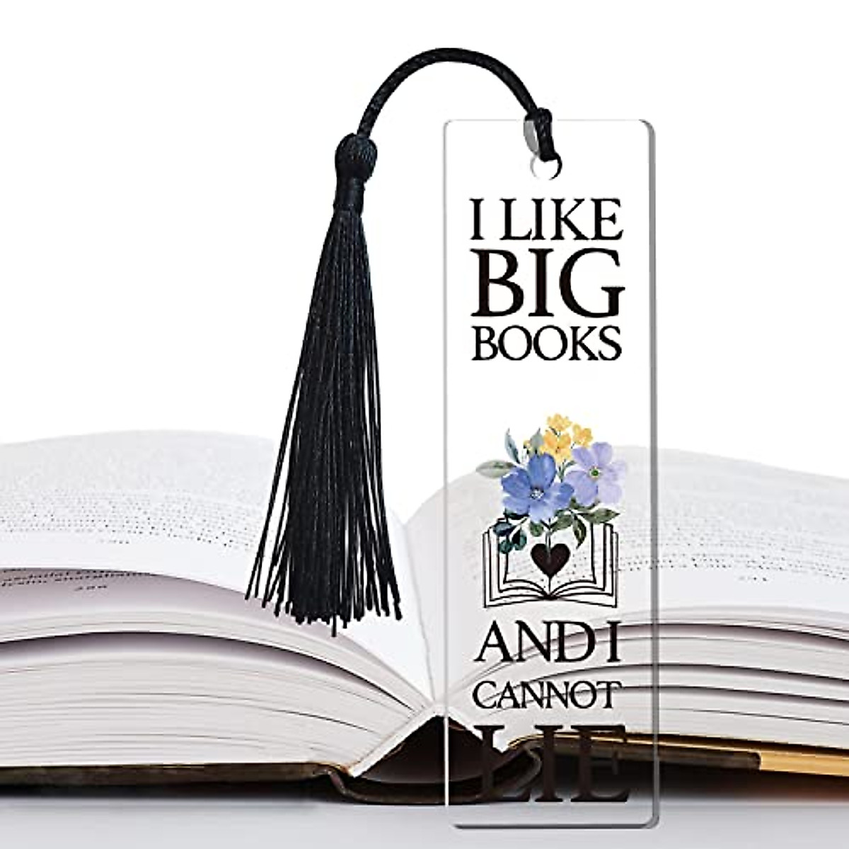 Funny I Like Big Books Cannot Lie Flower Inspirational Bookmark Gifts for Women Lovers Girls Daughter Bookworm Lovers Friend Sister Book Female Sister Gifts Friendship Gifts